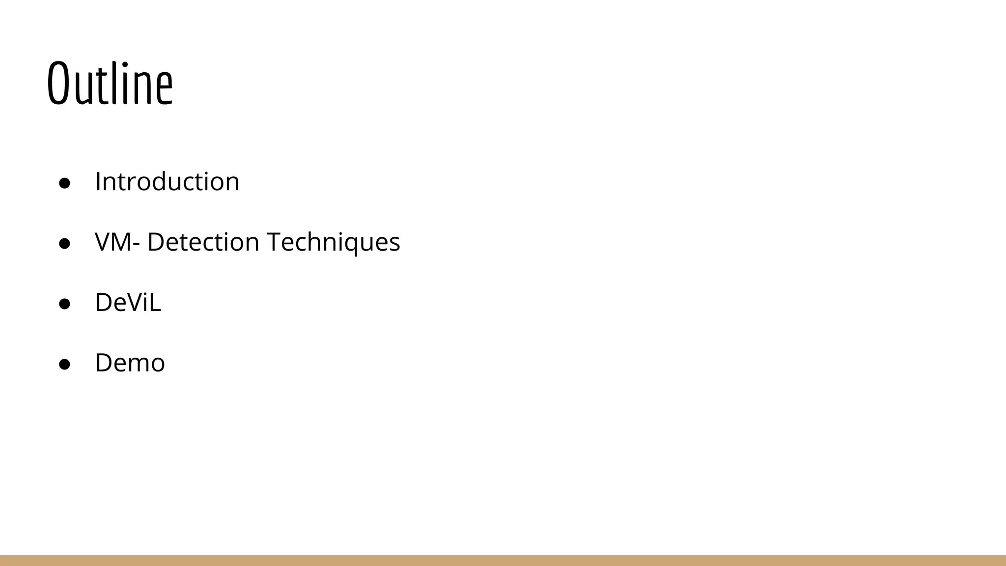 DeViL - Detect Virtual Machine in Linux by Sreelakshmi | PPT