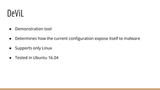 DeViL - Detect Virtual Machine in Linux by Sreelakshmi | PPTX