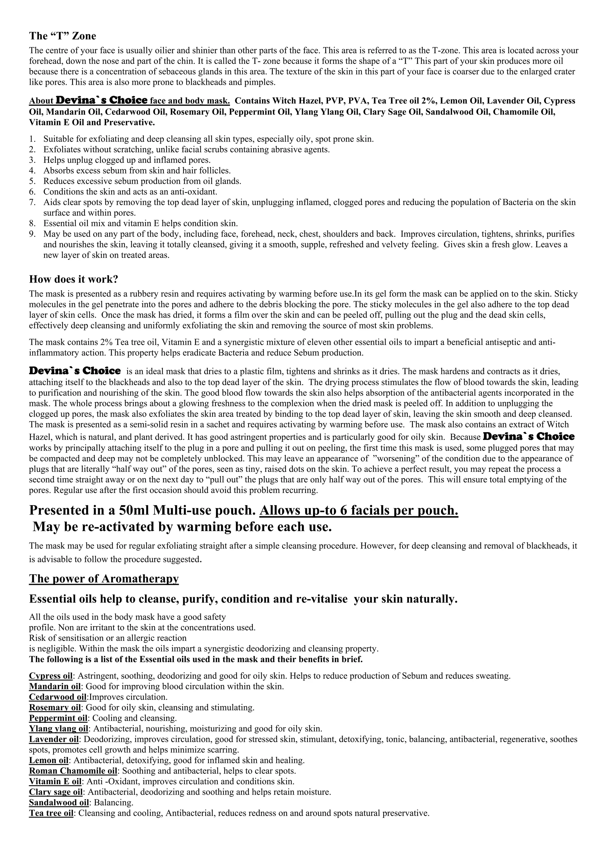 Devina`s choice information leaflet | PDF