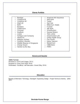 Devinder resume v6 | PDF