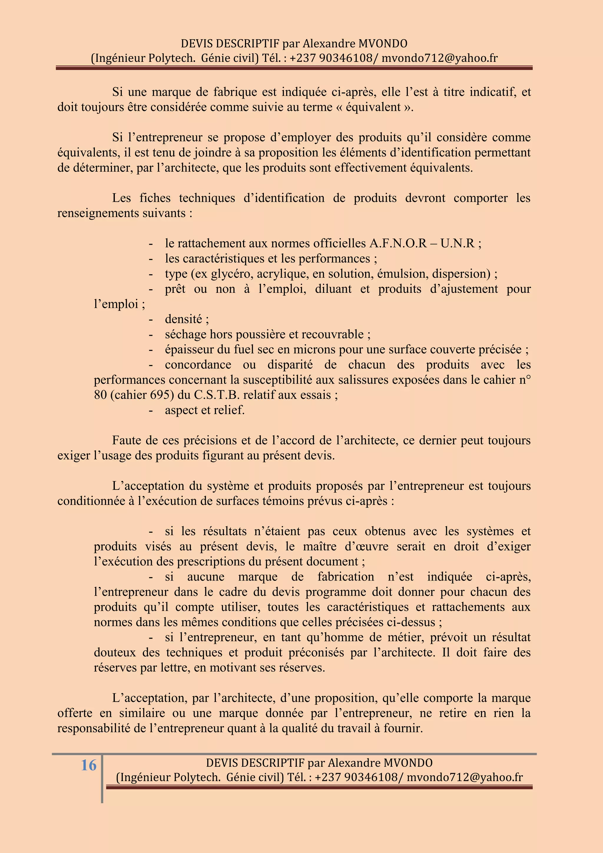 Devis descriptif-duplex | PDF