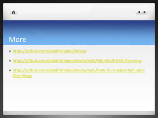 Devise and Rails | PPTX