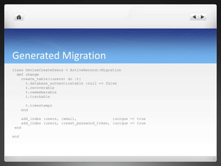 Devise and Rails | PPTX