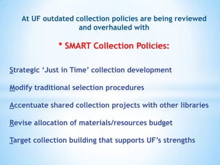 Devising New Collection Policies in Academic Libraries: Let's Be Smart ...