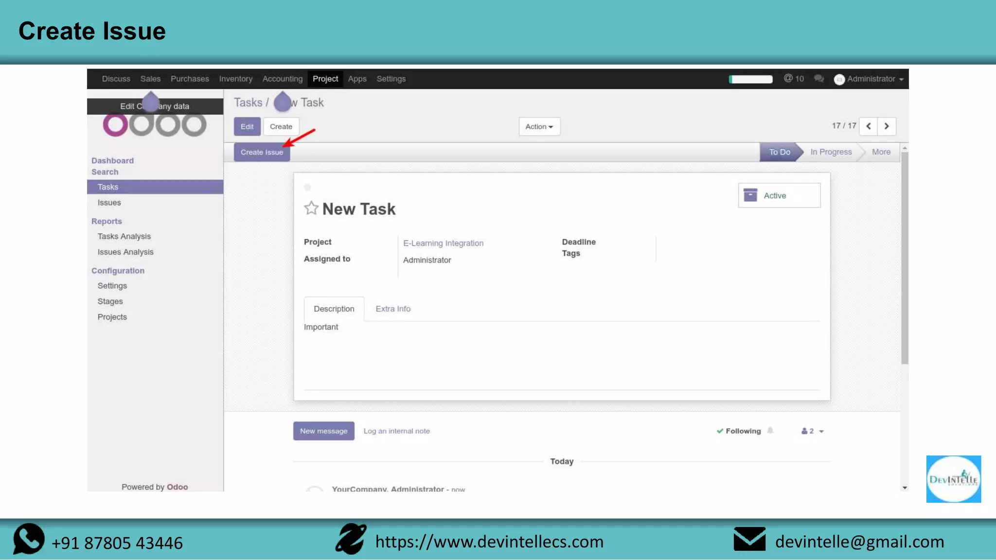 Issue from Task with odoo | PPT