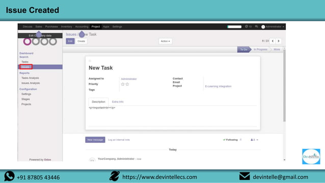 Issue from Task with odoo | PPT
