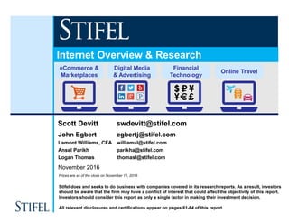 Stifel Internet Research Overview | PDF