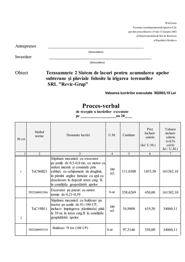 Deviz de cheltuieli | DOCX