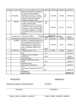 Deviz de cheltuieli | DOCX