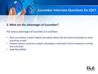 DevLabs Alliance top 20 Cucumber Interview Questions for SDET | PPT