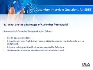 DevLabs Alliance top 20 Cucumber Interview Questions for SDET | PPT
