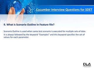 Top 20 cucumber interview questions for sdet | PPT