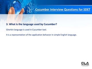 Top 20 cucumber interview questions for sdet | PPT