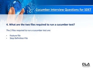 Top 20 cucumber interview questions for sdet | PPT