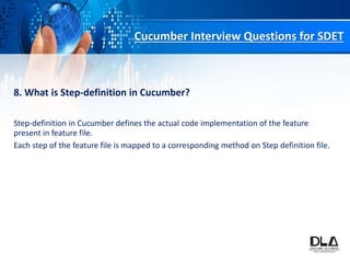 Top 20 cucumber interview questions for sdet | PPT