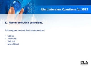 Top 20 Junit interview questions for sdet | PPTX