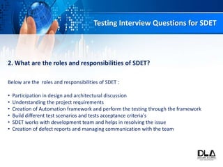 DevLabs Alliance Top 20 Software Testing Interview Questions for SDET ...