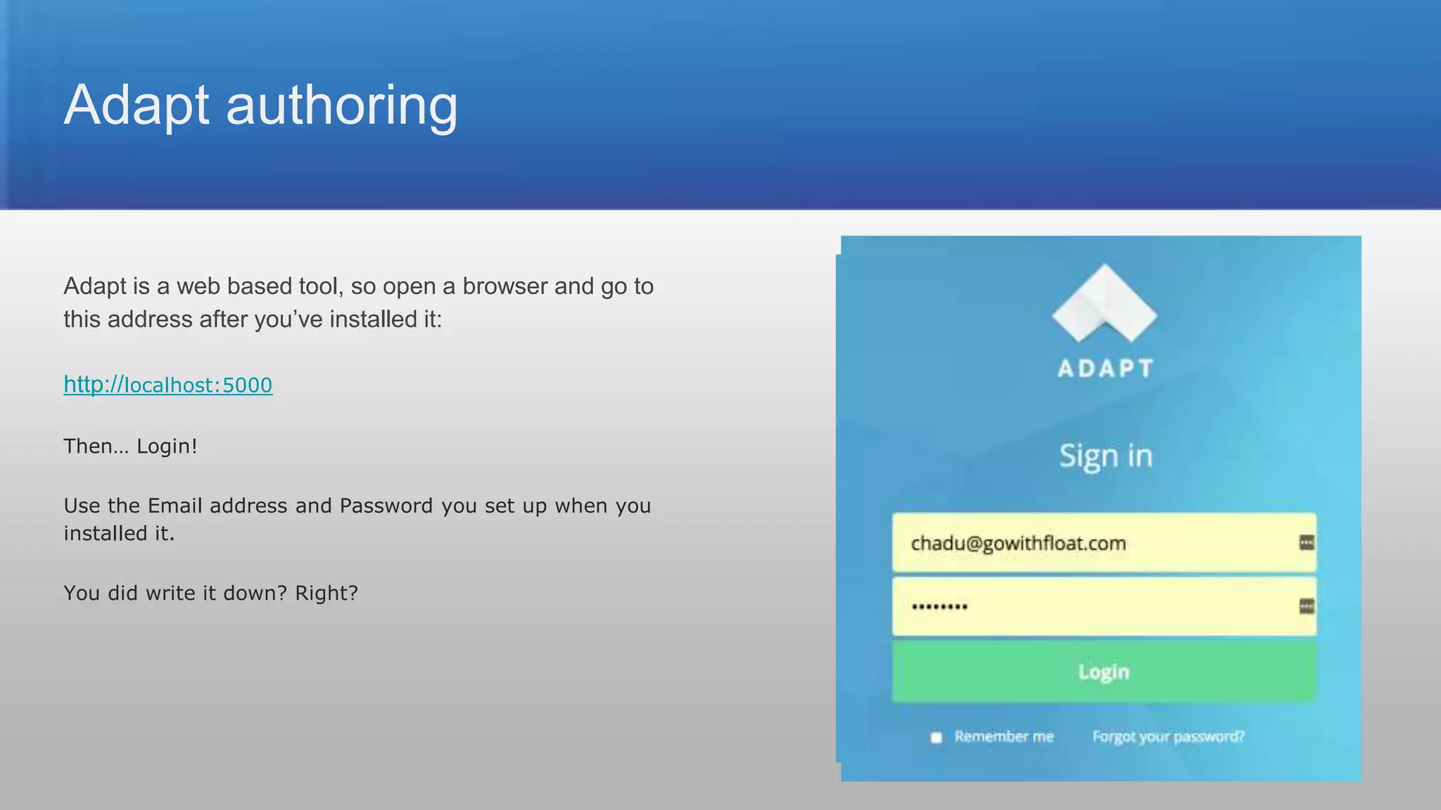 DevLearn 2017 - Getting Started with Adapt | PPT