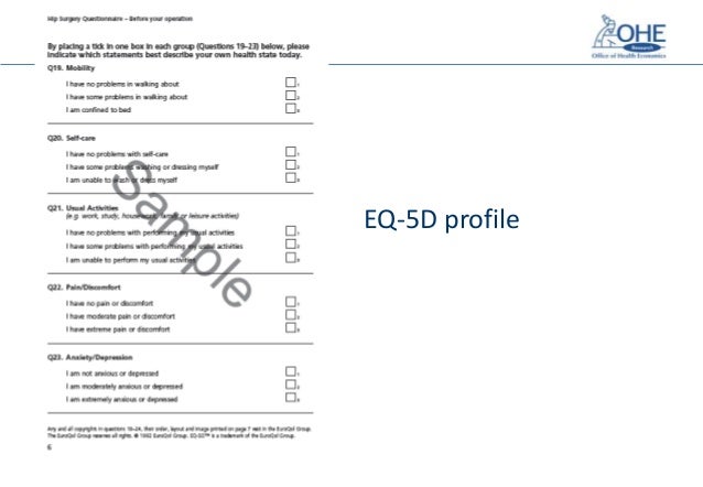NHS experience with the EQ-5D as an Outcome Measure