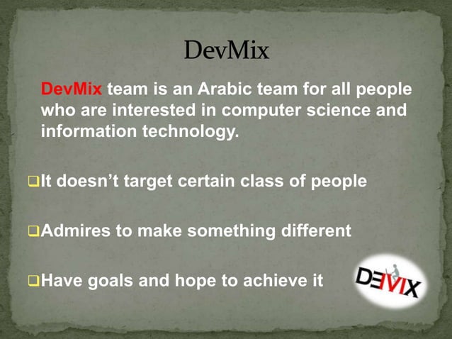 Devmix algorithm | PPTX