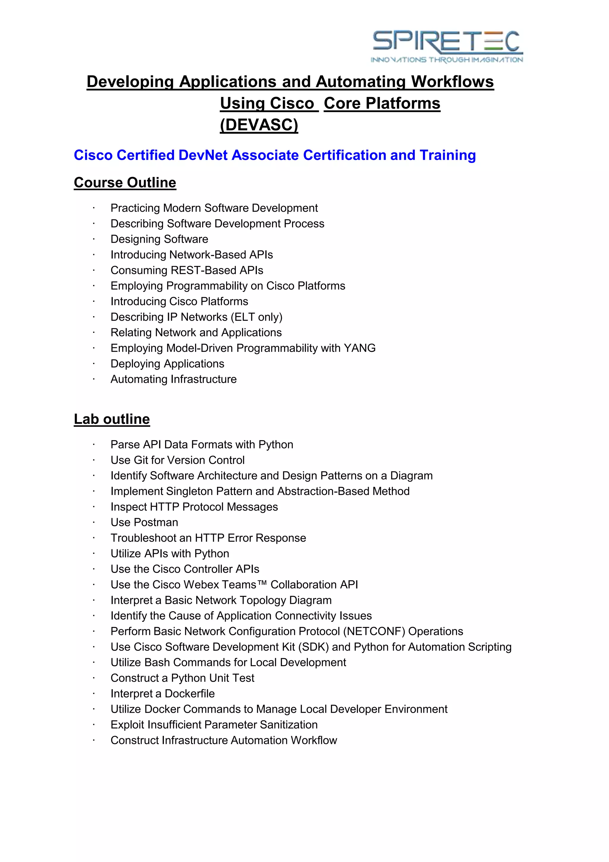 Cisco DevNet Associate Training Module | PPTX