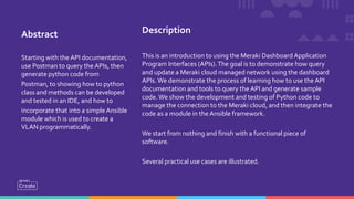 API 102: Programming with Meraki APIs | PPTX | Cloud Computing | Internet