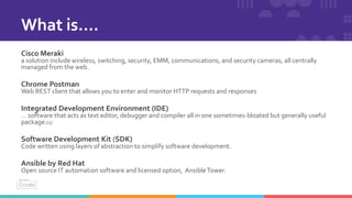 API 102: Programming with Meraki APIs | PPTX | Cloud Computing | Internet