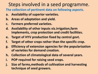Development of seed programmes | PPTX