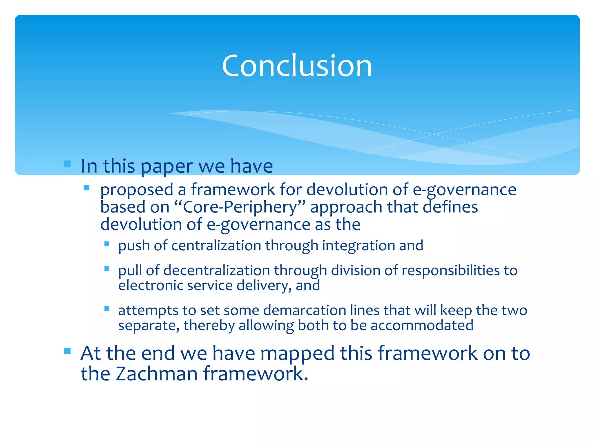 Devolution of e governance among multilevel government structure v3 | PPT