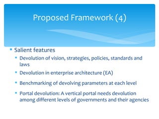 Devolution of e governance among multilevel government structure v3 | PPT