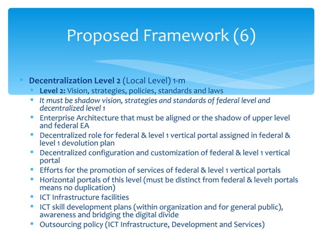 Devolution of e governance among multilevel government structure v3 | PPT