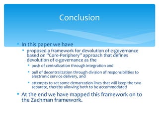 Devolution of e governance among multilevel government structure v3 | PPT