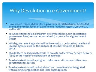 Devolution of e governance among multilevel government structure v3 | PPT
