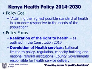 Devolution of health services in Kenya by Dr Samuel Mwenda, CHAK | PDF