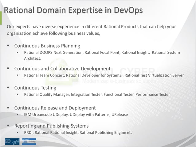Royal Cyber Inc. IBM DevOps® Expertise | PDF | IT and Internet Support ...