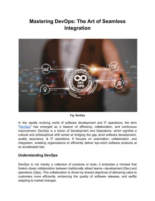 Mastering DevOps: The Art of Seamless Integration | PDF