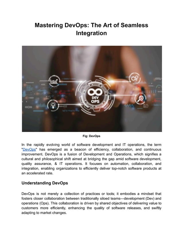 Mastering DevOps: The Art of Seamless Integration | PDF