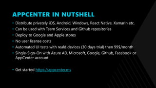 Mobile DevOps with VSTS and AppCenter | PPT