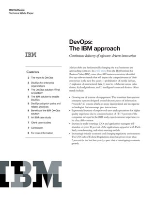 DevOps: The IBM approach | PDF