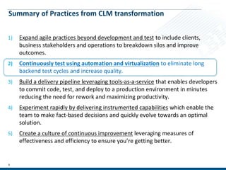 Devops transformation in the Rational Collaborative Lifecycle ...
