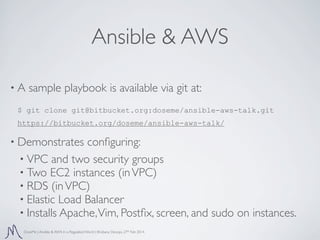DevOps in a Regulated World - aka 'Ansible, AWS, and Jenkins' | PPT