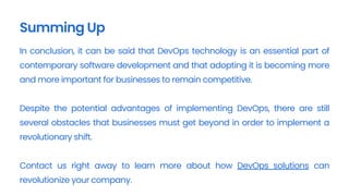 DevOps adoption challenges and solutions to overcome them | PDF