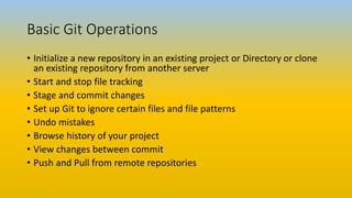 Devops and git basics | PPTX | Web Development | Internet