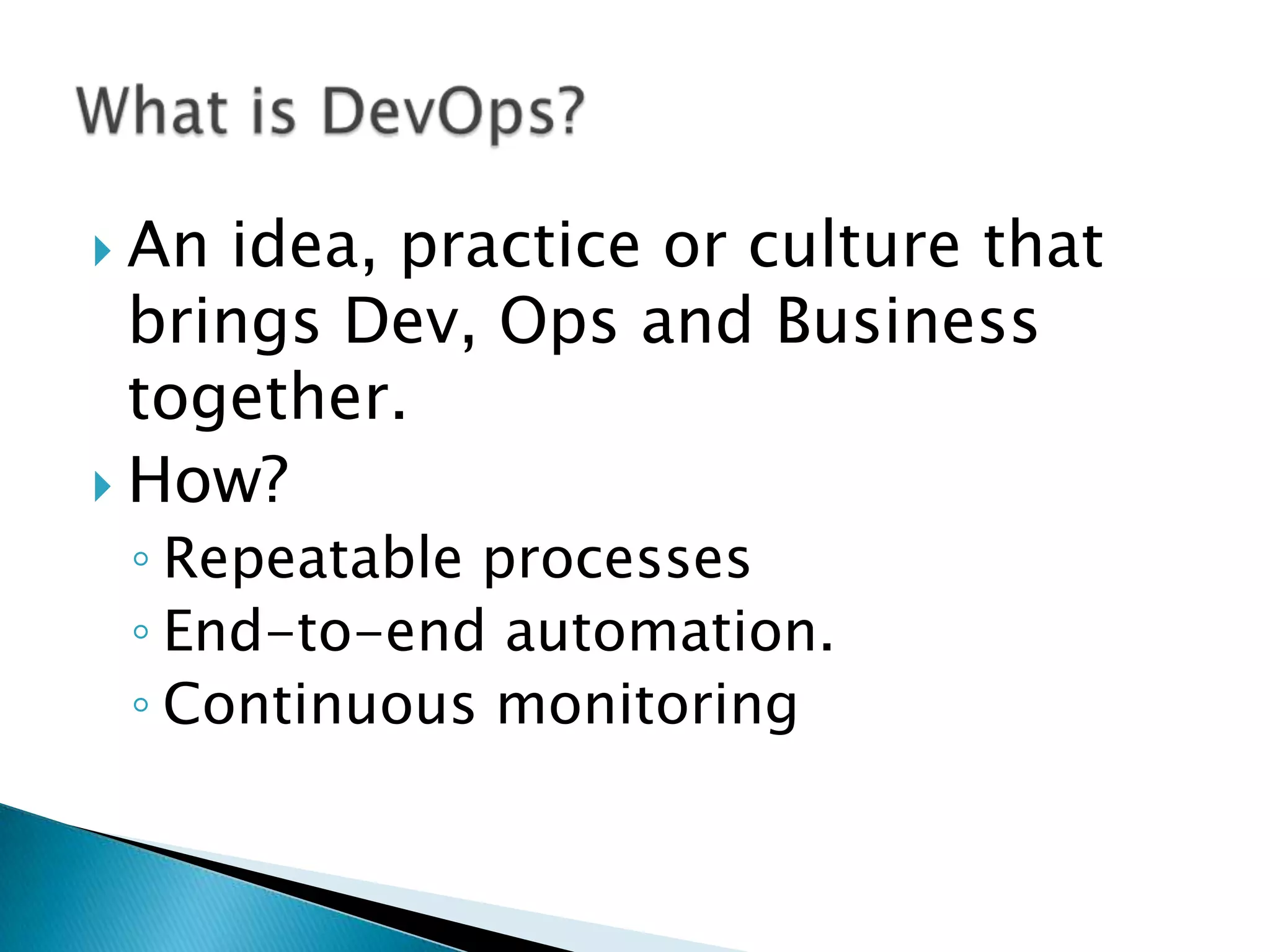 Automating Software Development Life Cycle A Devops Approach Ppt