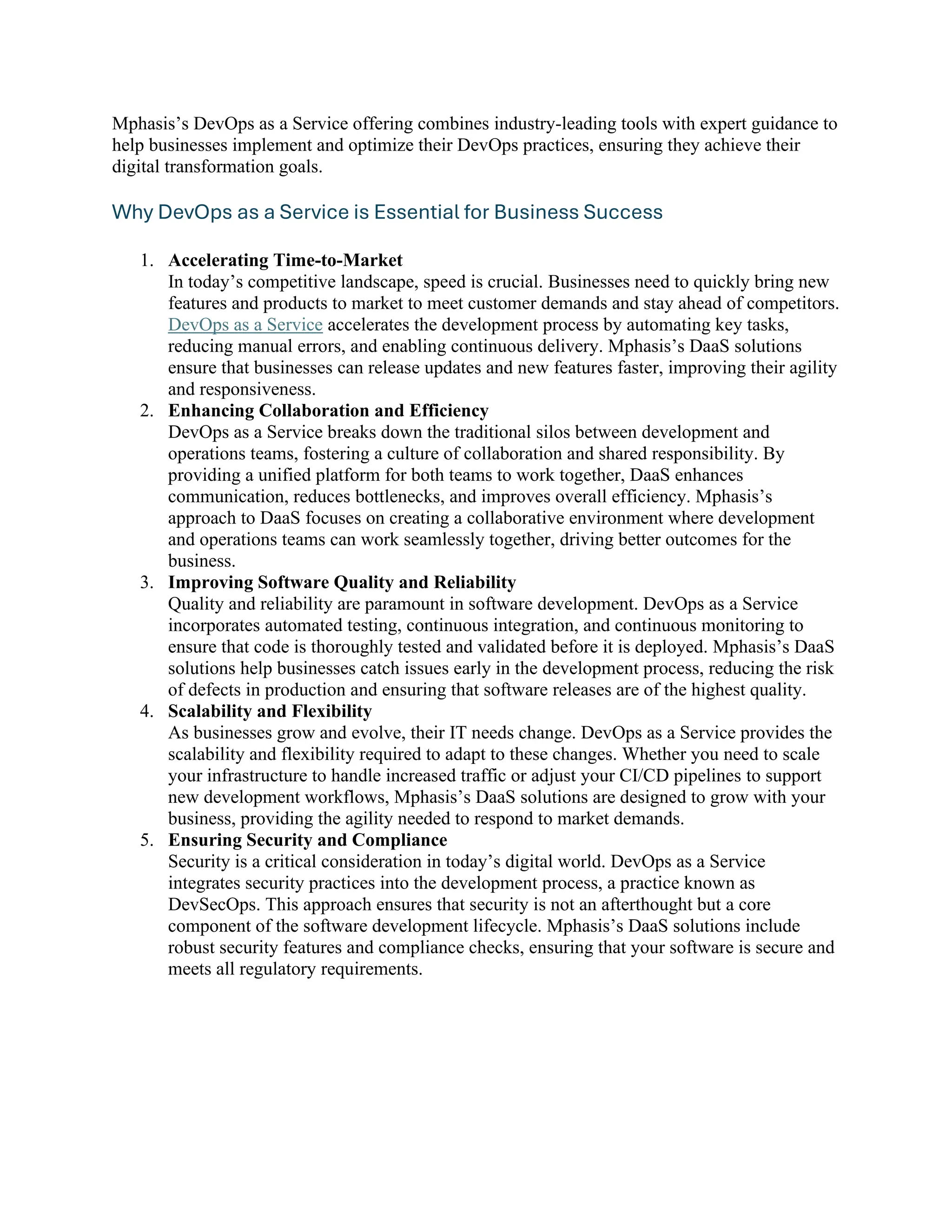 Unlocking Business Agility with DevOps as a Service: How Mphasis Empowers Digital Transformation ...