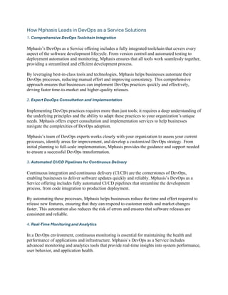 Unlocking Business Agility with DevOps as a Service: How Mphasis Empowers Digital Transformation ...