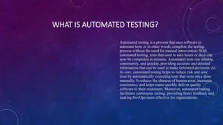 Devops Automated Testing Tools | PPTX