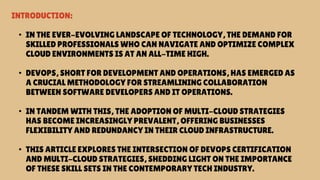 DevOps Certification and Multi-Cloud Strategies Navigating Complex ...