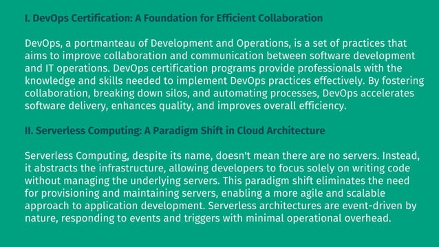 DevOps Certification and Serverless Computing Embracing Event-Driven ... DevOps Certification and Serverless Computing Embracing Event-Driven ...