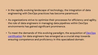 DevOps Certification for Data Engineers Managing Data Pipelines in ...